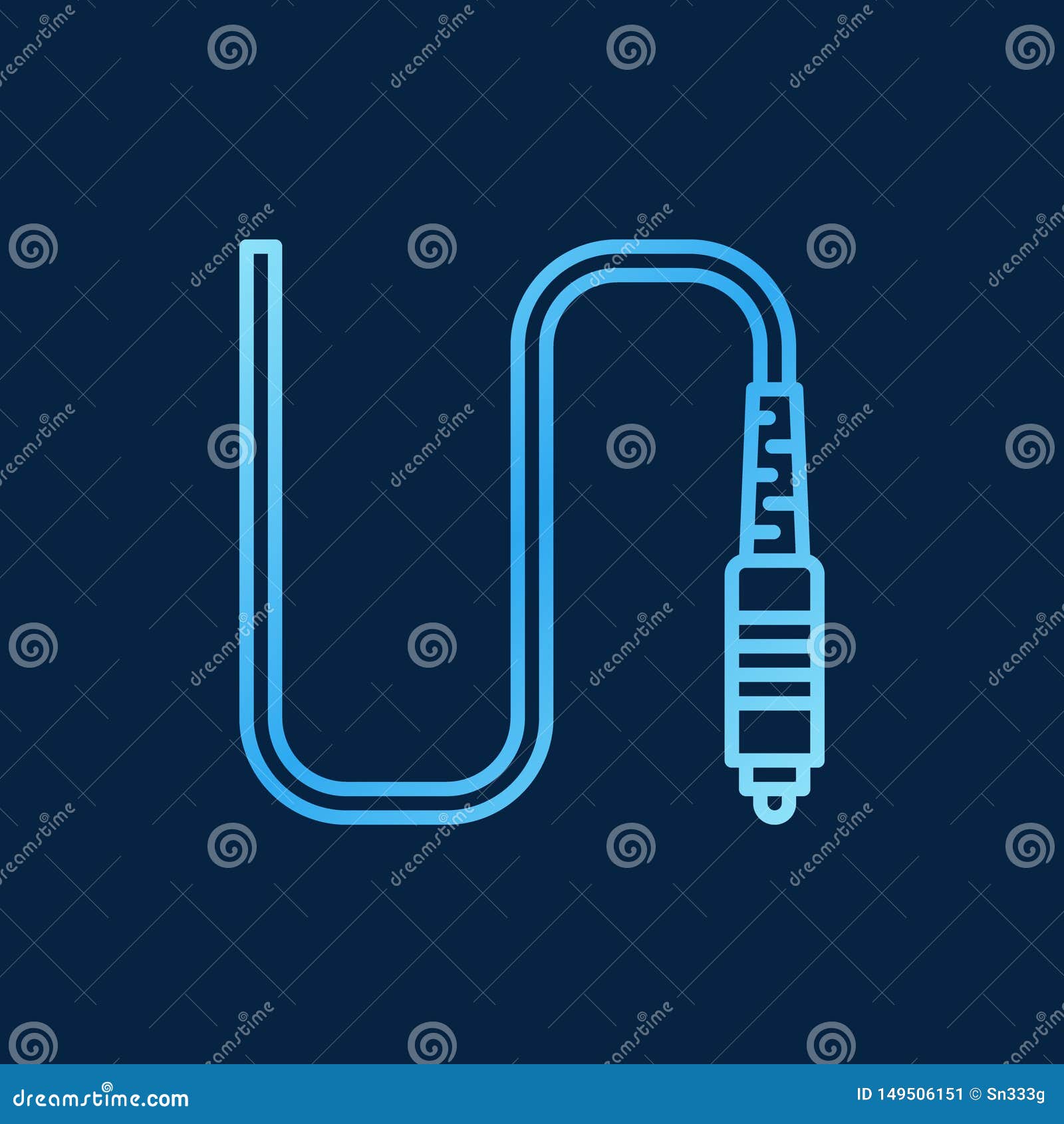Optical Fiber Connector Vector Blue Outline Icon Stock Vector ...