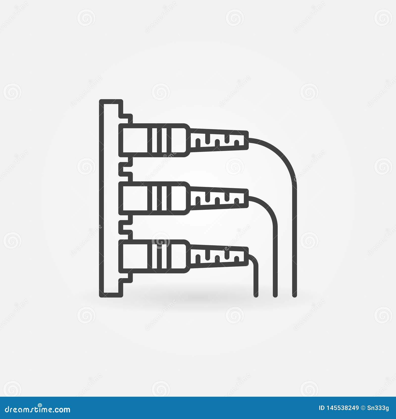 Optical Fiber Connectors Vector Concept Linear Icon Stock Vector ...