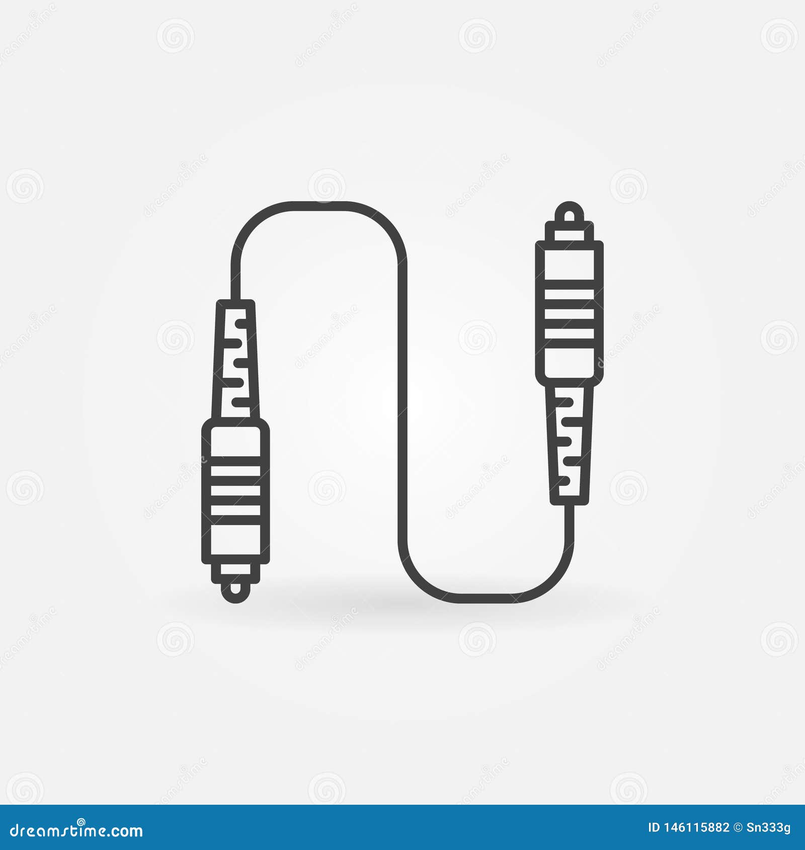 Optical Fiber Connectors Vector Icon in Outline Style Stock Vector ...