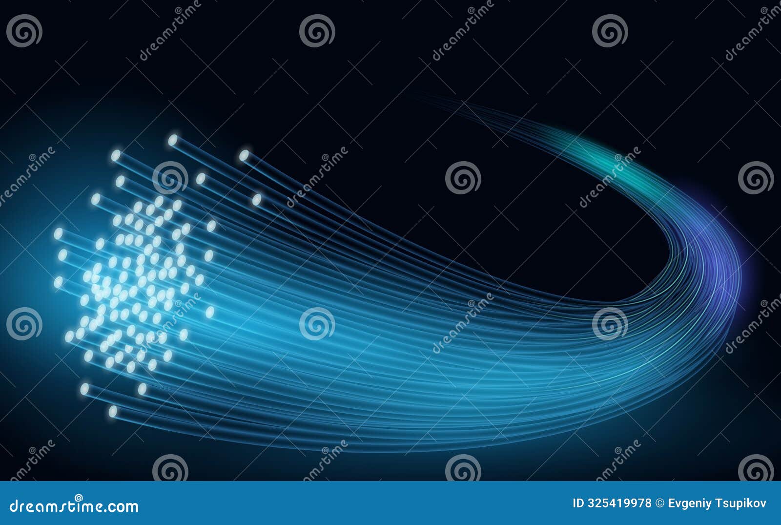 Optical Fiber Digital Communication. Vector Illustration Stock ...
