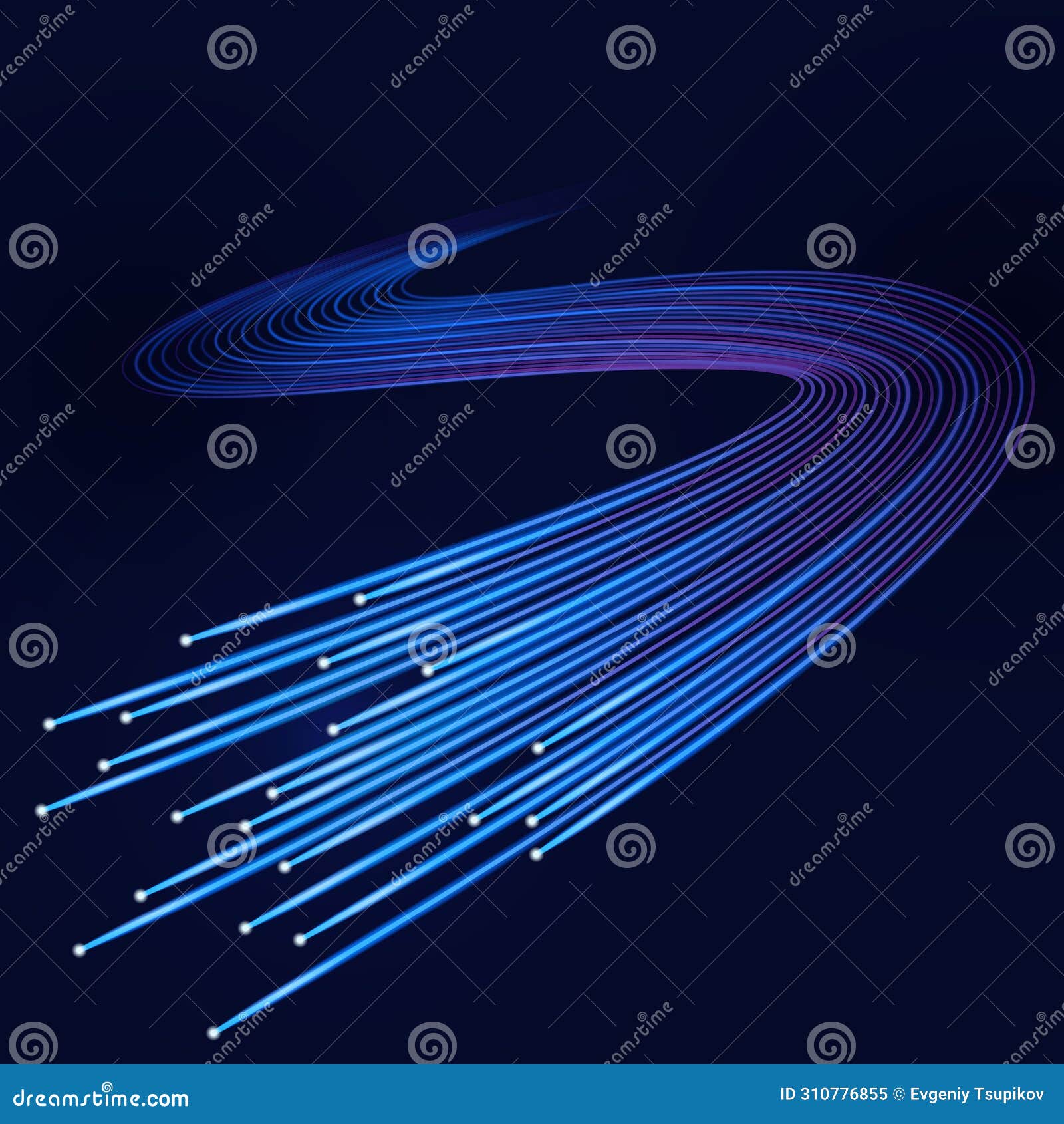 Optical Fiber with Digital Information Flow. Vector Illustration Stock ...