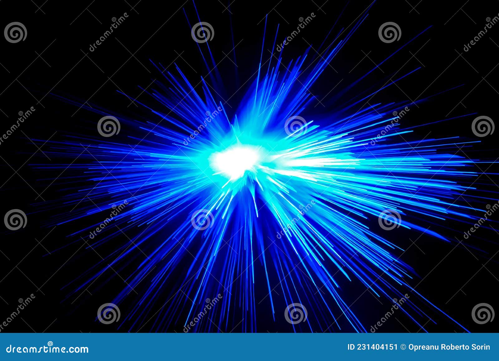Optical Fiber Light Explosion Effect Stock Image - Image of center ...