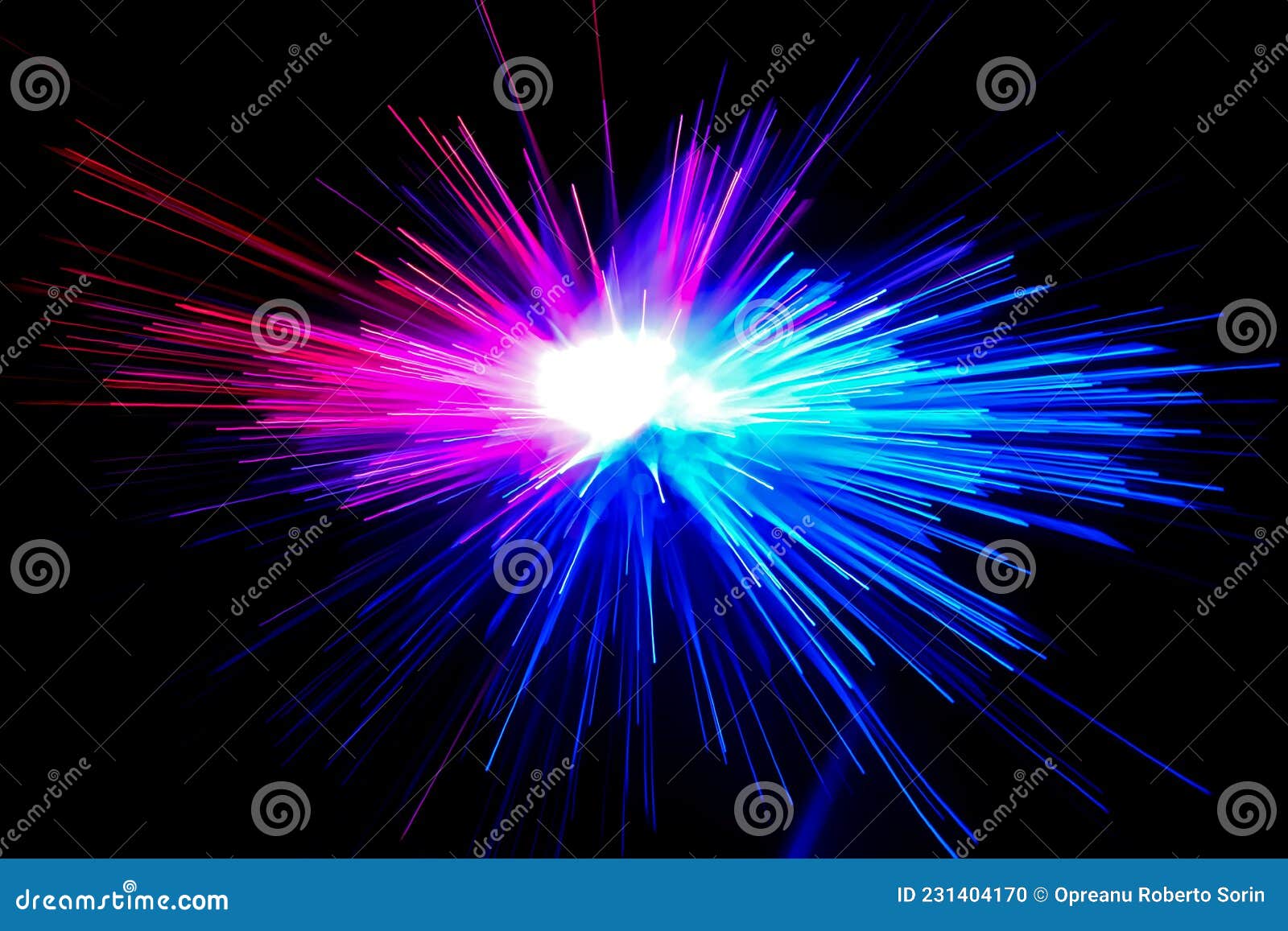 Optical Fiber Light Explosion Effect Stock Photo - Image of color ...