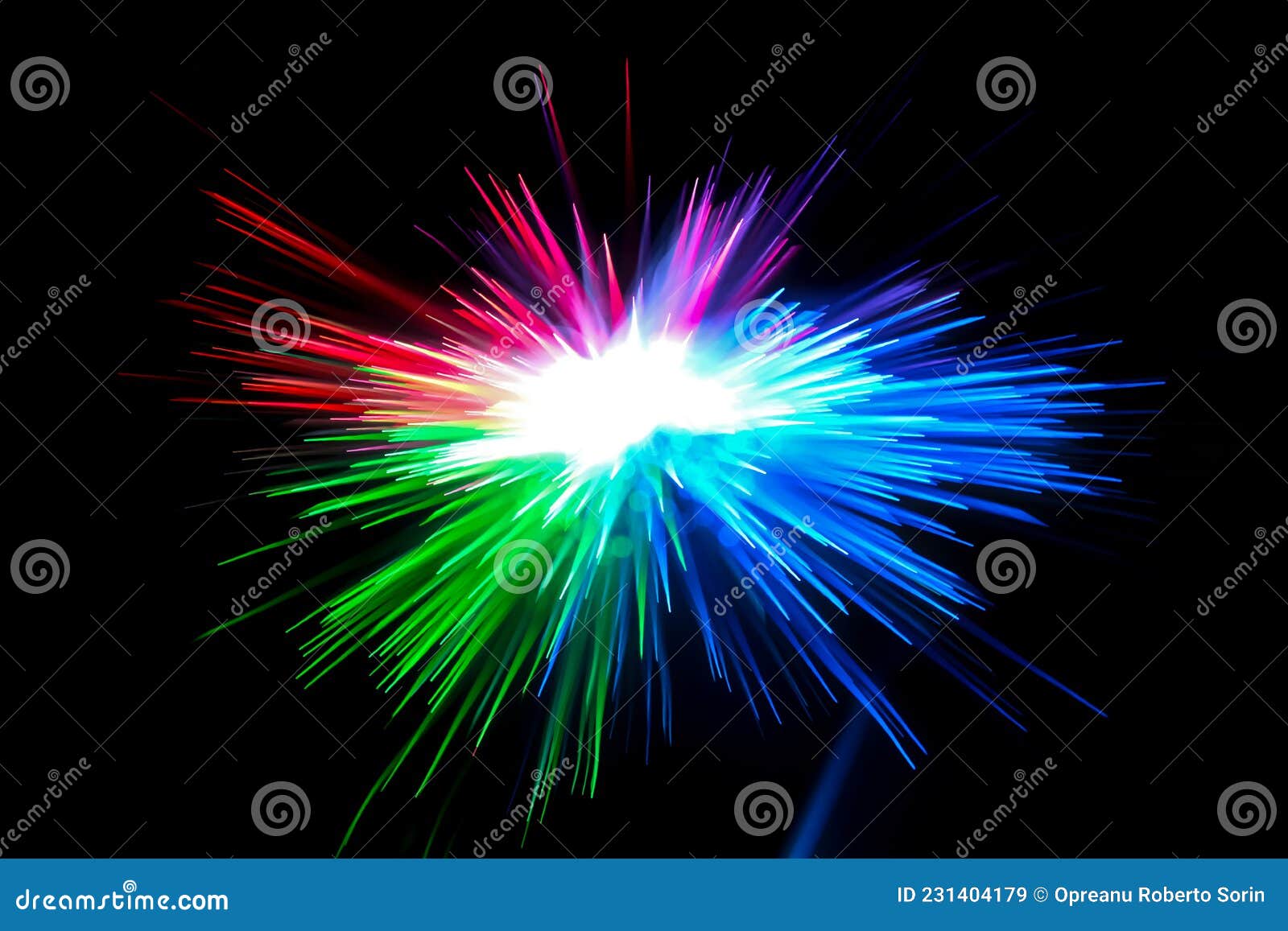 Optical Fiber Light Explosion Effect Stock Image - Image of fiber ...
