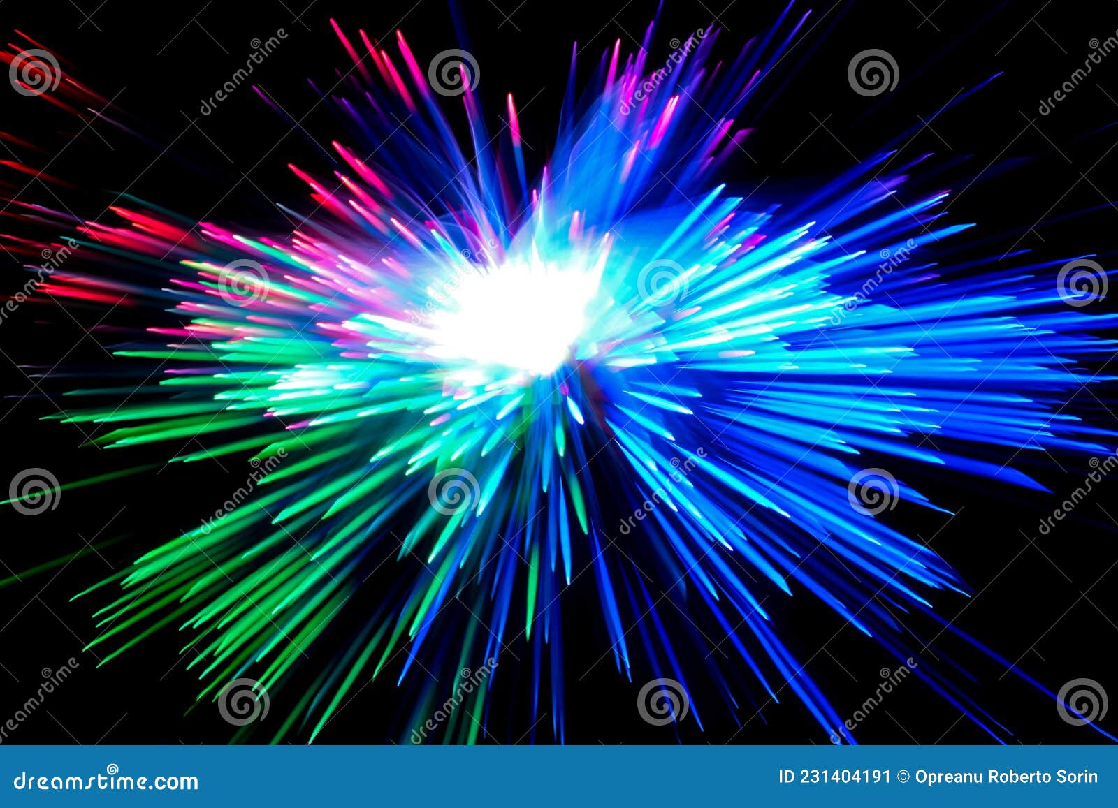 Optical Fiber Light Explosion Effect Stock Image - Image of defocused ...