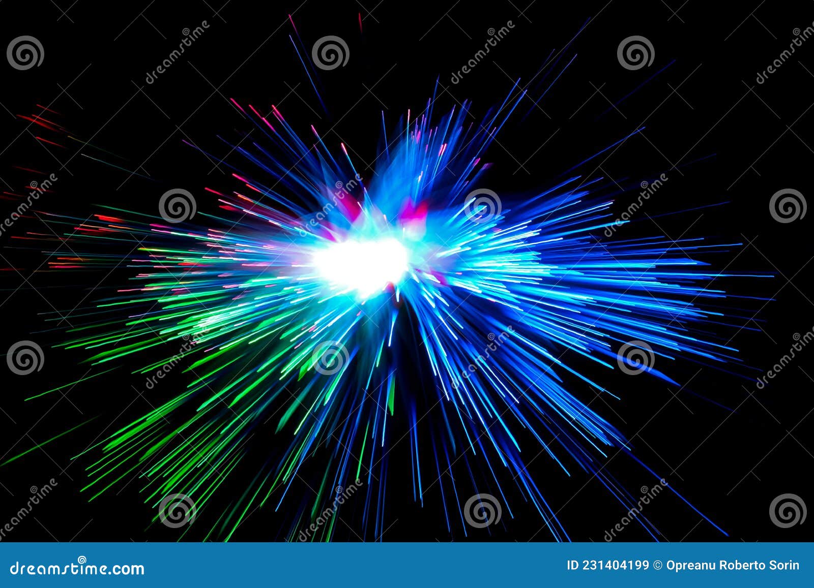 Optical Fiber Light Explosion Effect Stock Image - Image of future ...