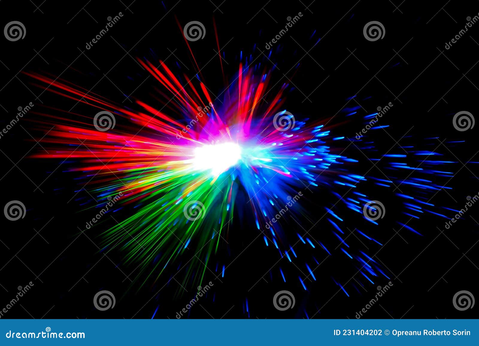 Optical Fiber Light Explosion Effect Stock Photo - Image of light ...