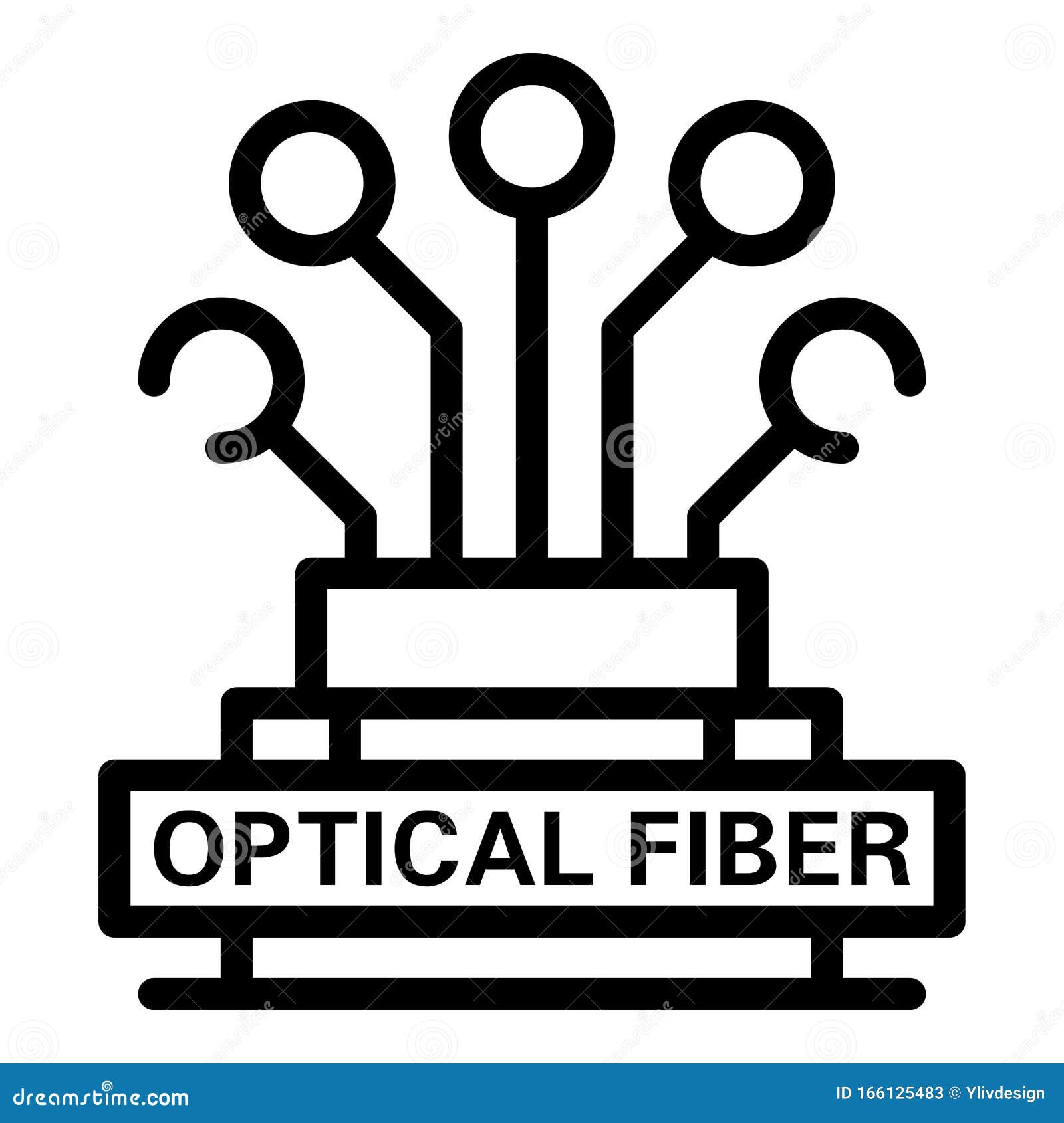 Optical Fiber Logo Icon, Outline Style Stock Vector - Illustration of ...