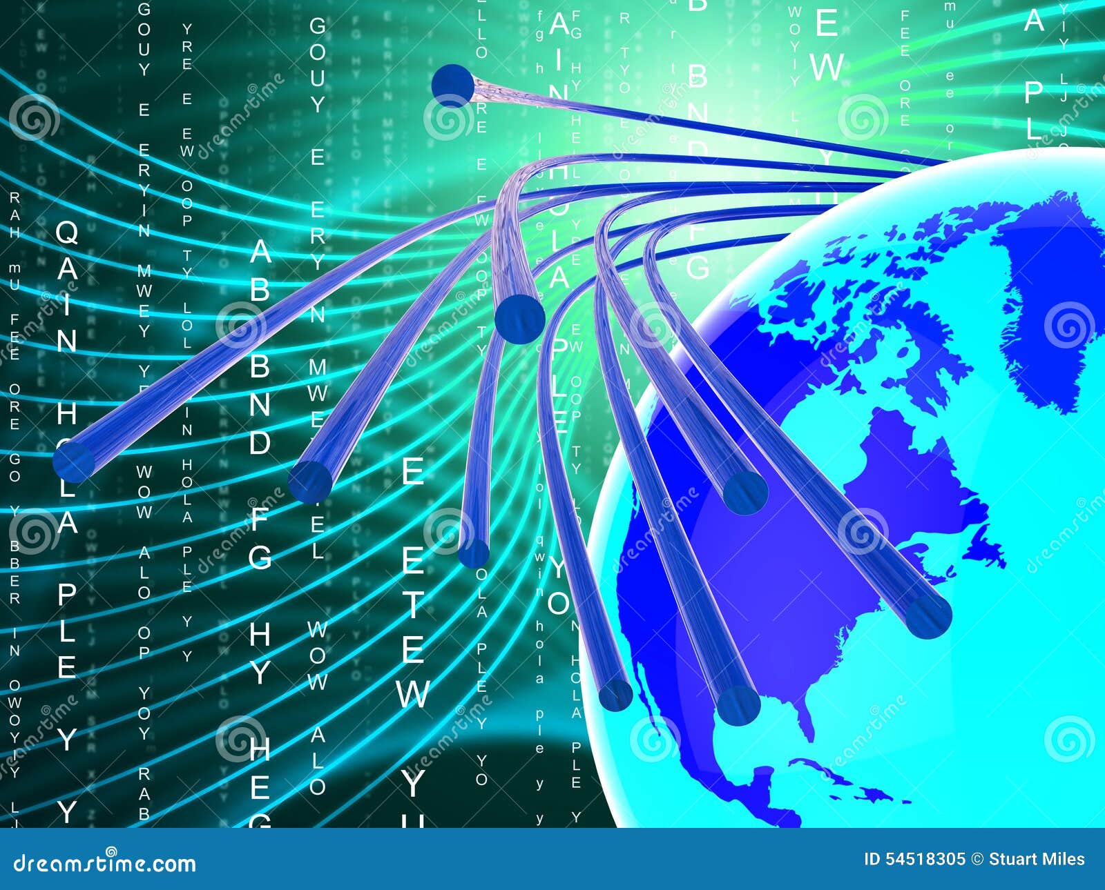 Optical Fiber Network Shows World Wide Web and Communication Stock ...
