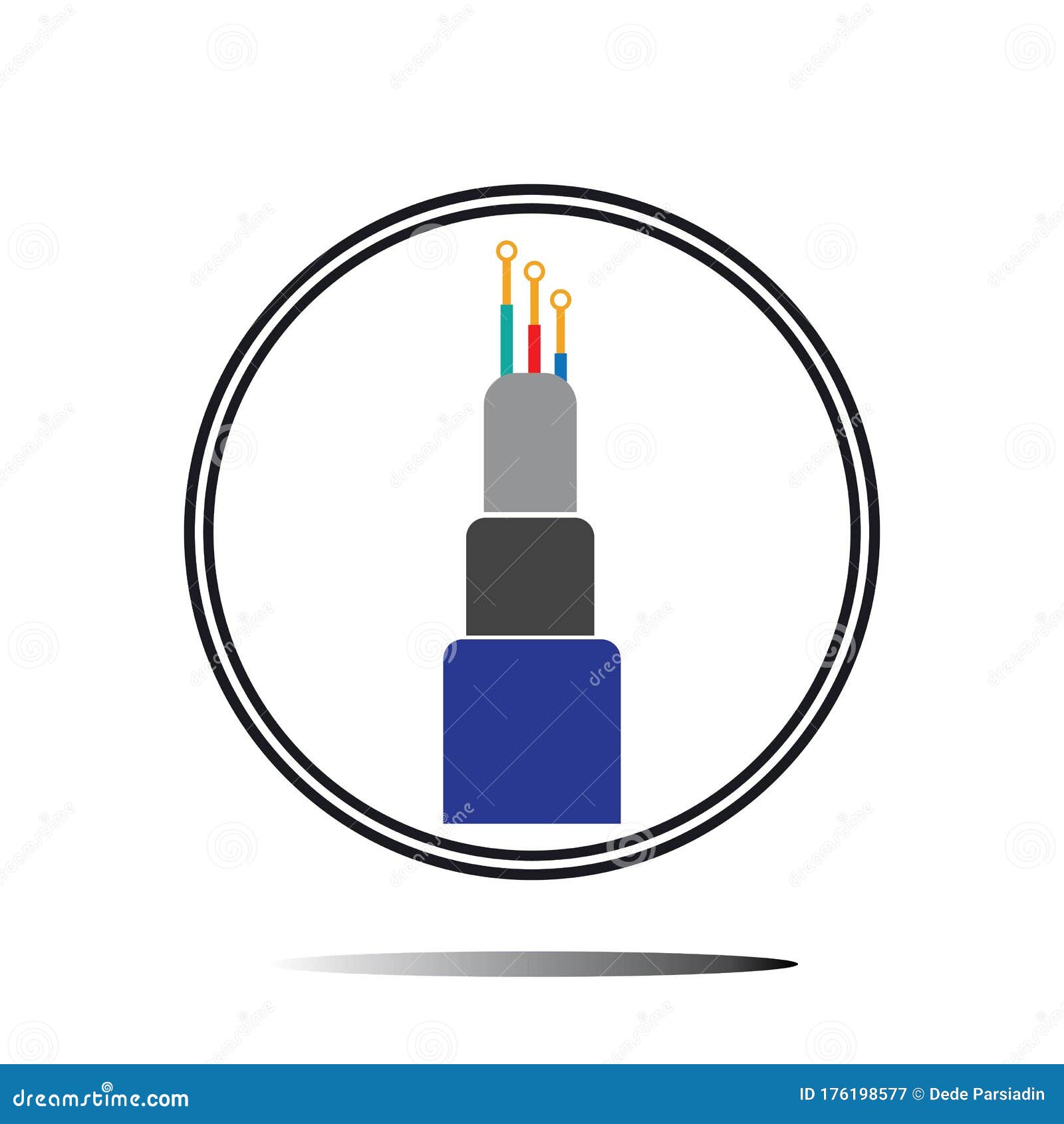 Optical fiber stock vector. Illustration of outline - 176198577