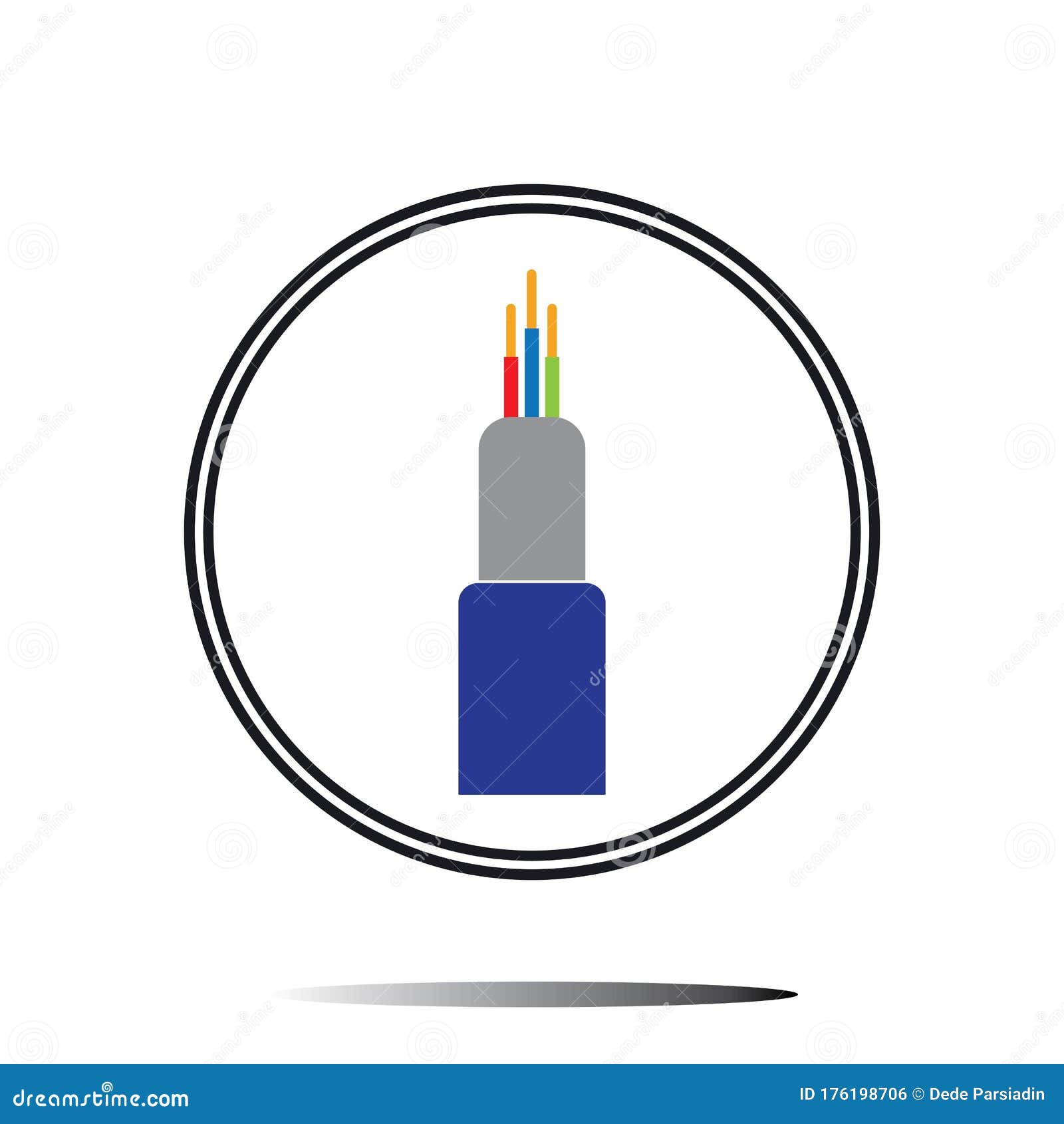 Optical fiber stock vector. Illustration of transfer - 176198706