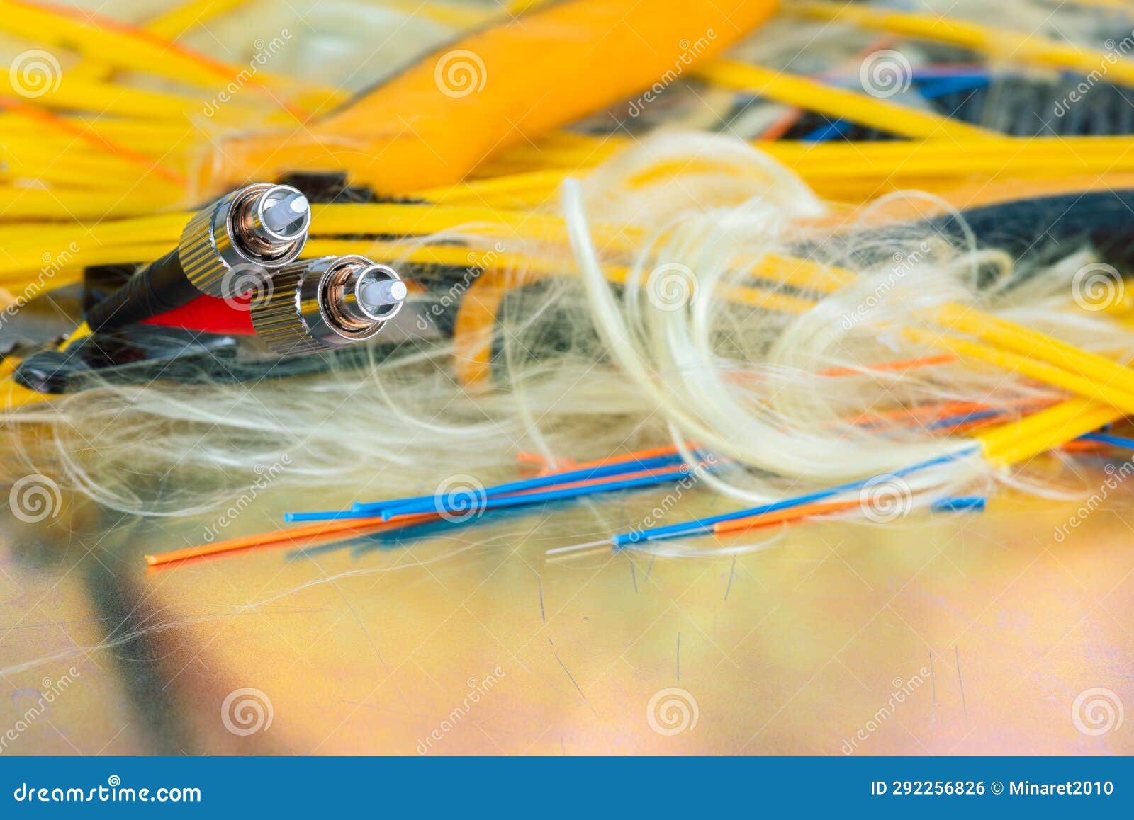 Optical Fiber Optic Cables, Telecommunication Service Stock Photo ...
