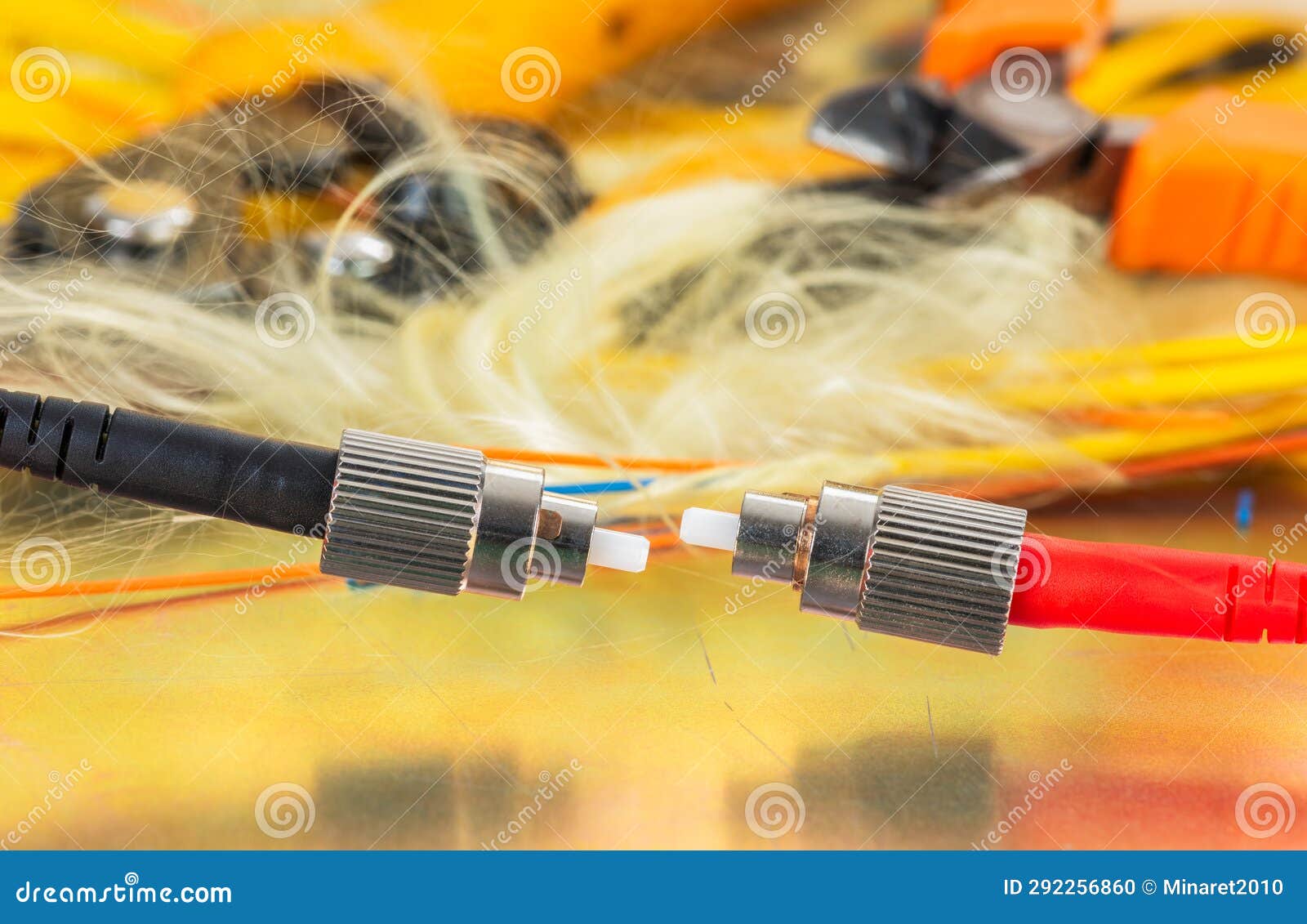Optical Fiber Optic Cables, Telecommunication Service Stock Photo ...