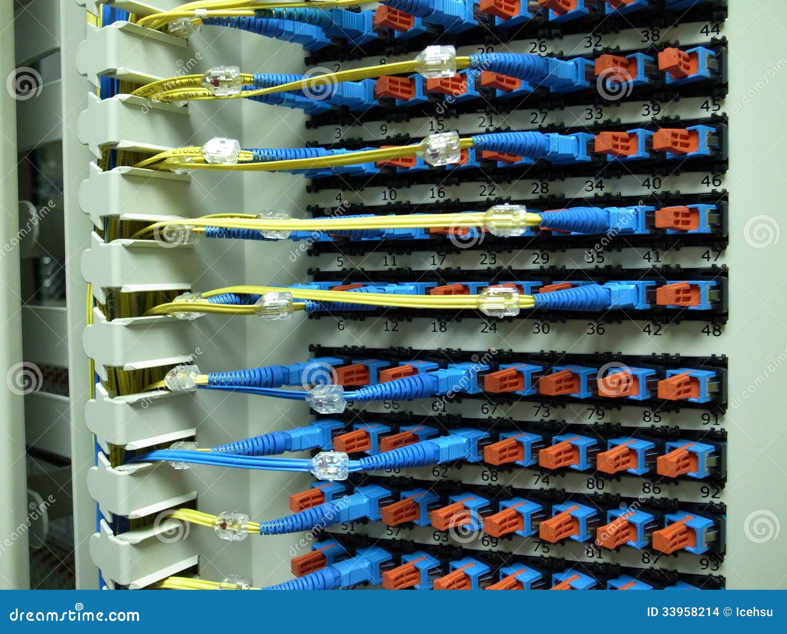Optical fiber patch panel stock photo. Image of communications - 33958214