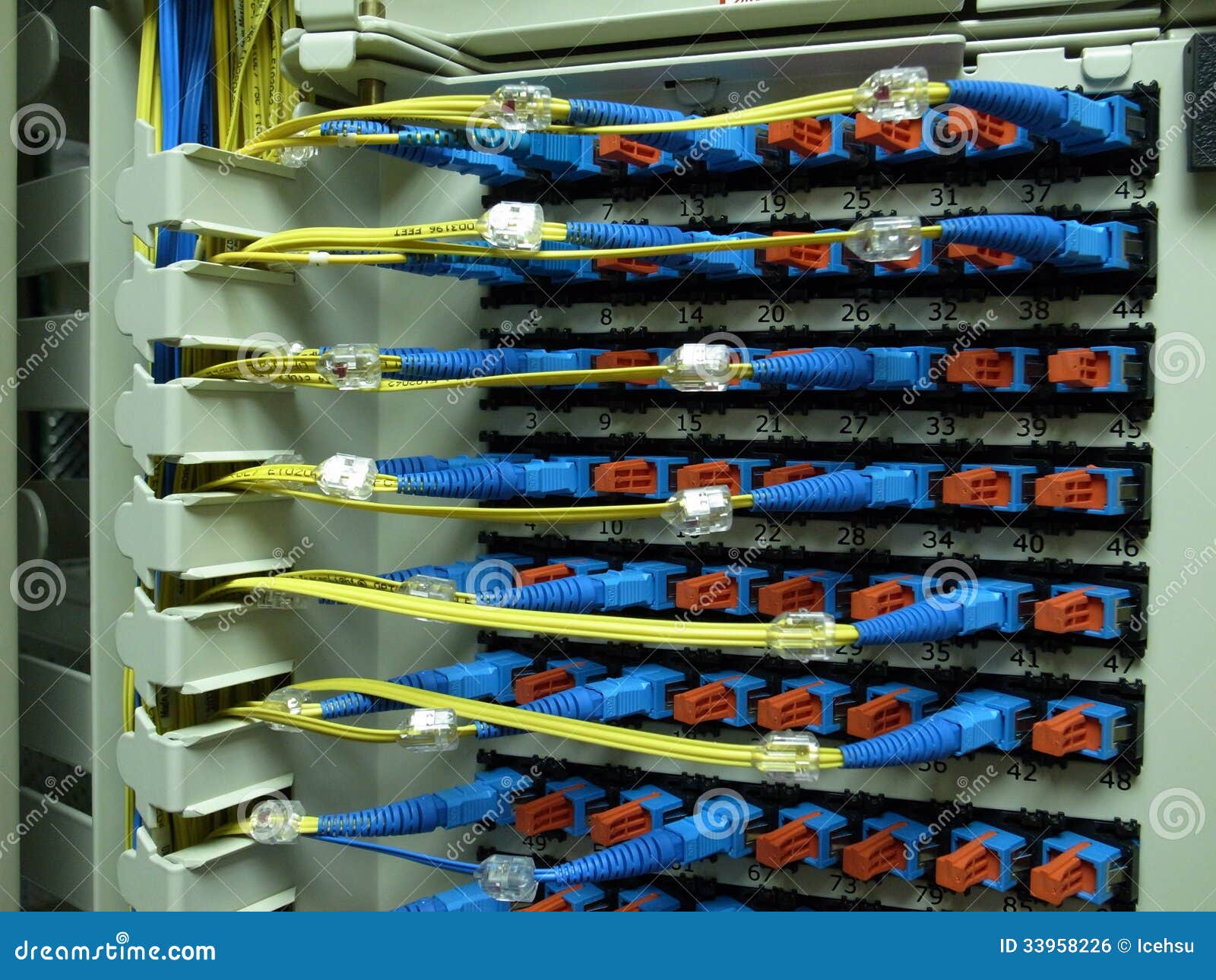 Optical fiber patch panel stock photo. Image of colour - 33958226