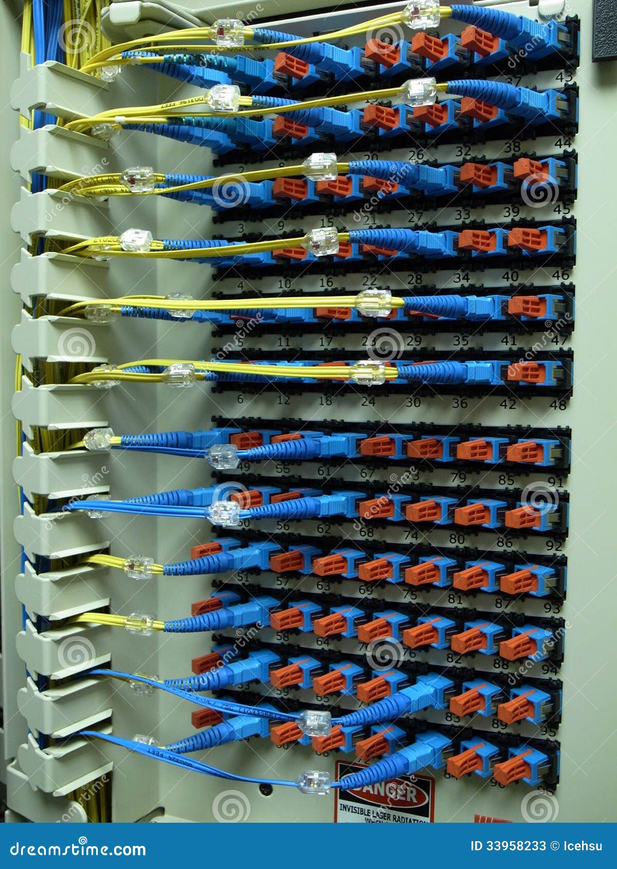 Optical fiber patch panel stock image. Image of adapters - 33958233