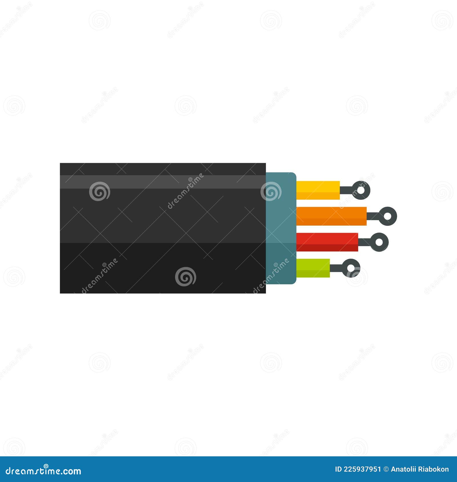 Optical Port Line Outline Icon Cartoon Vector | CartoonDealer.com ...