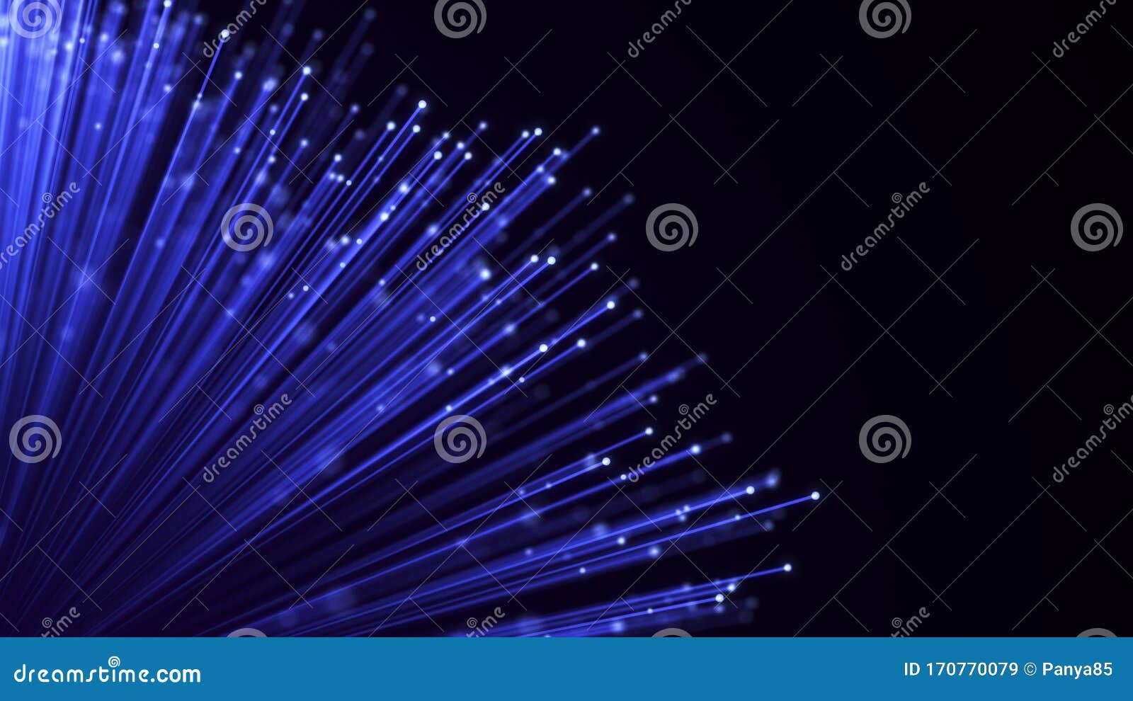 Optical Fiber Sheaf Abstract Motion Background. Glowing Bundle of Optic ...