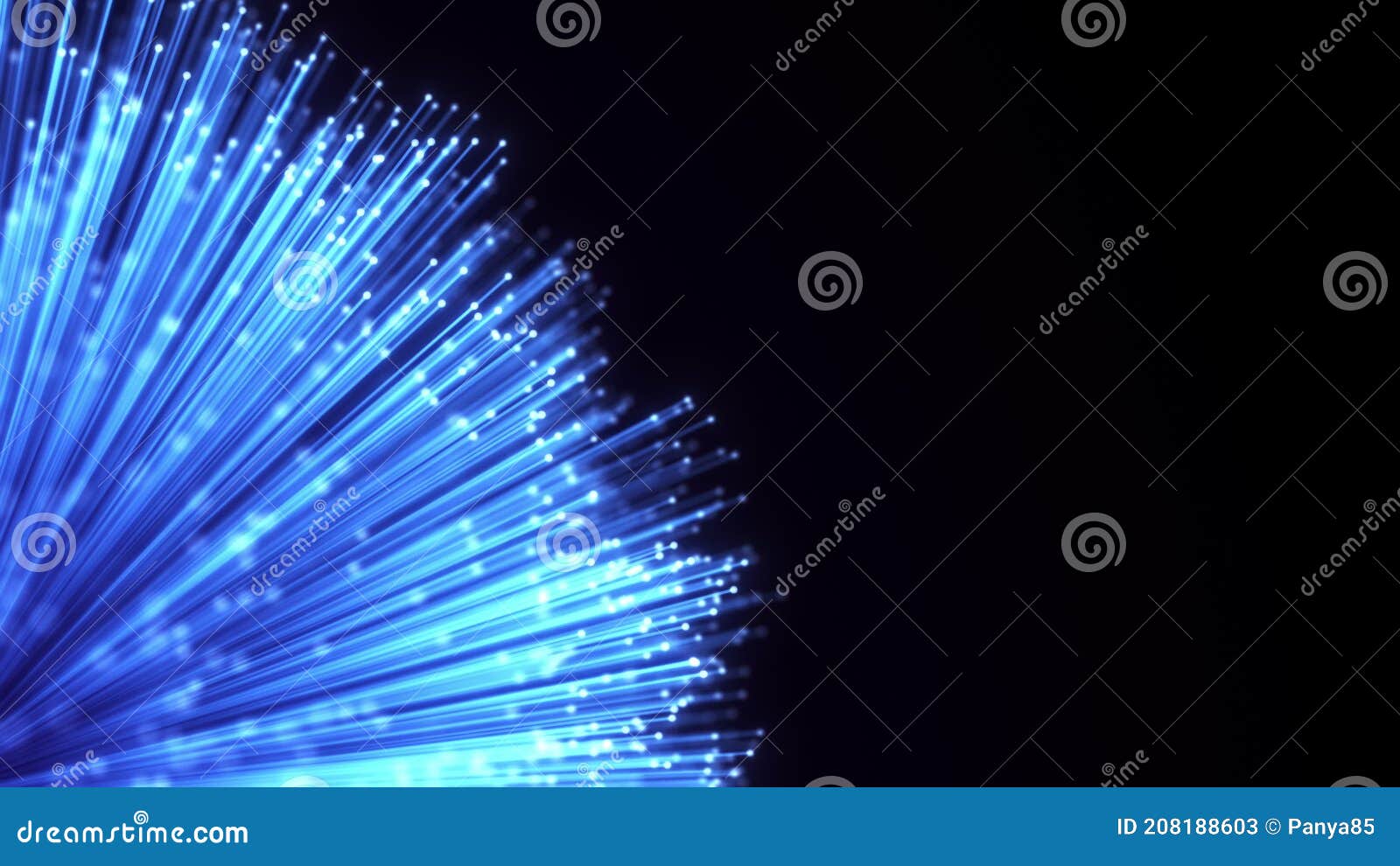 Optical Fiber Sheaf Abstract Motion Background. Glowing Bundle of Optic ...