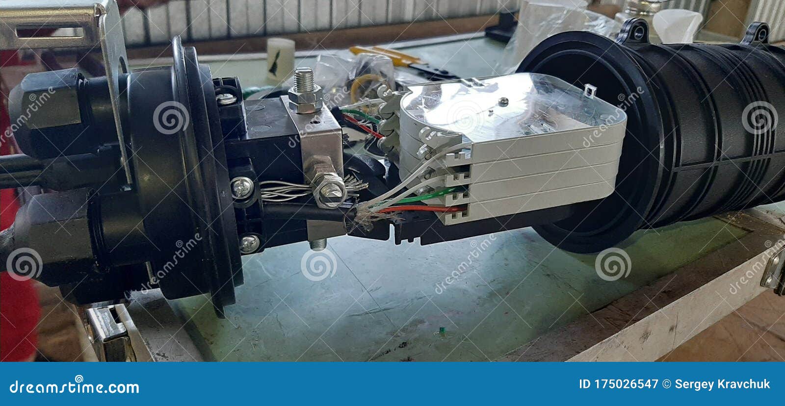 Optical Fiber Soldering, Coupling Assembly Stock Image - Image of ...