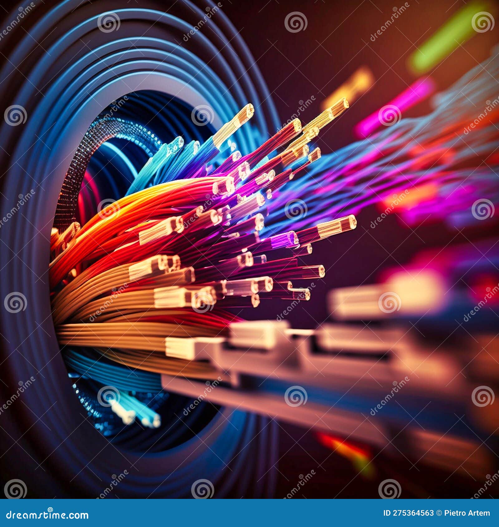 Optical Fiber Speed Concept Illustration, Generative AI Stock ...