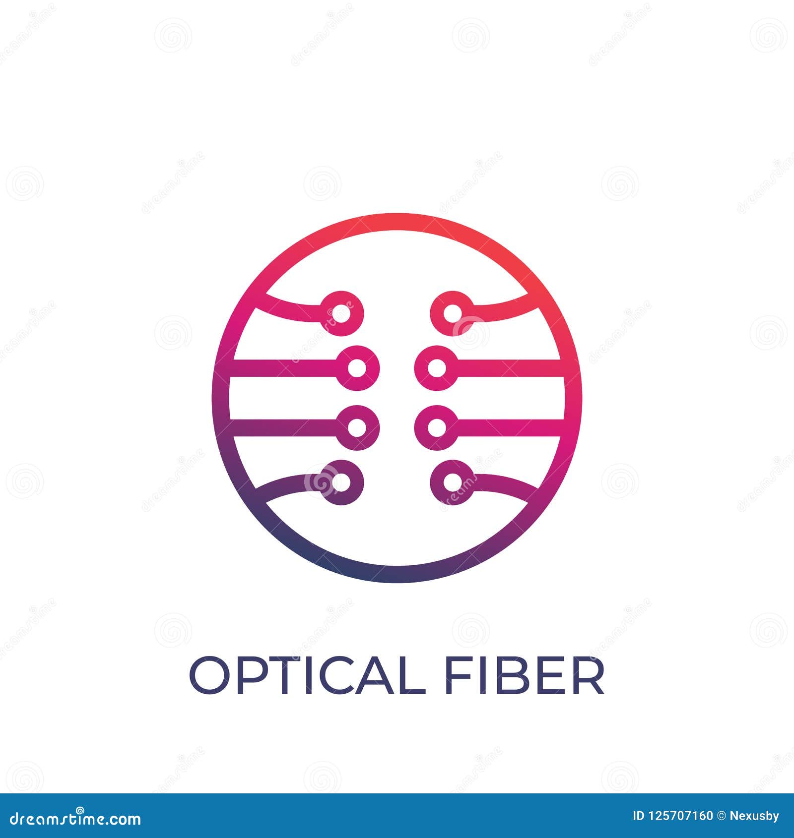 Optical Fiber Vector Logo on White Stock Vector - Illustration of fibre ...