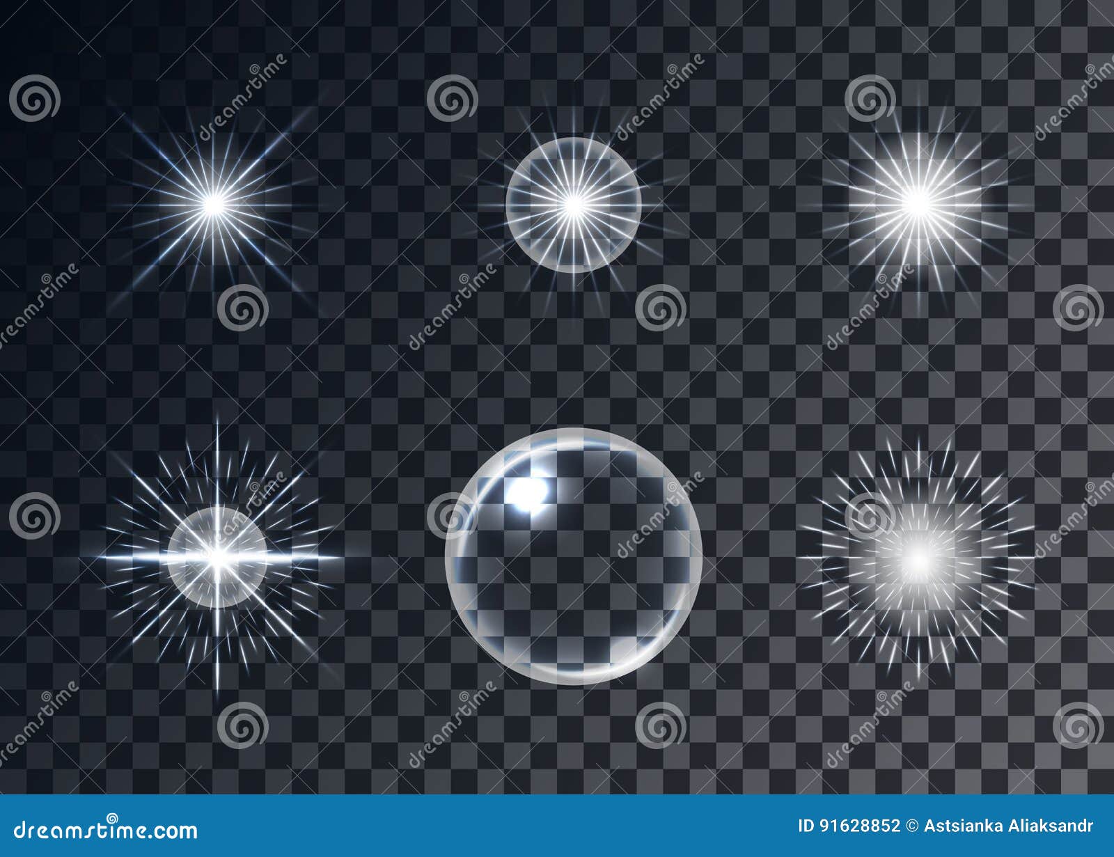 Optical Flares Vector Set, Transparent Background, Templates ...