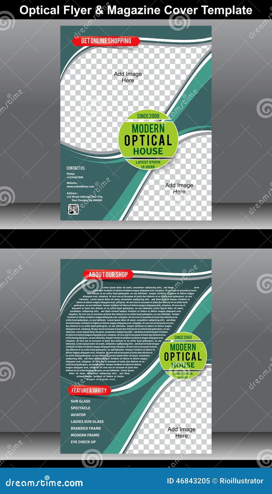 Optical Flyer & Magazine Cover Template Stock Vector - Illustration of ...