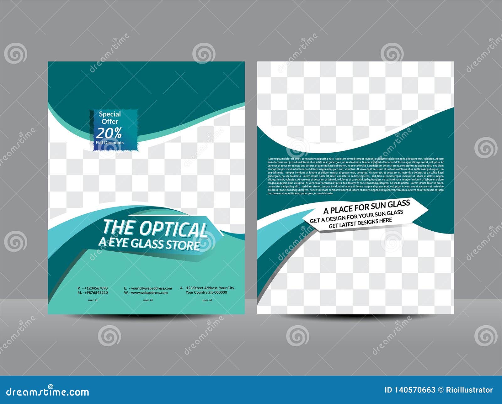Optical Flyer Template Design Stock Vector - Illustration of eyeglasses ...