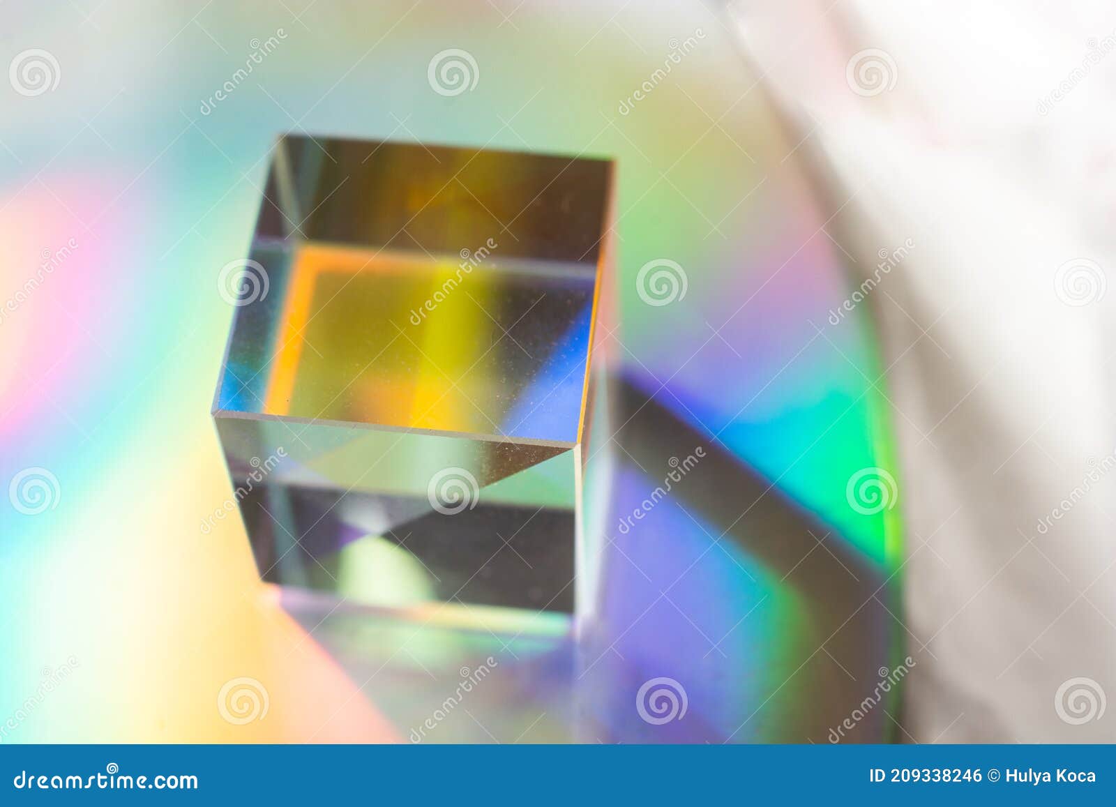 Optical Glass Cube Light Dispersion,spectrum. Physics Optics Ray Stock ...