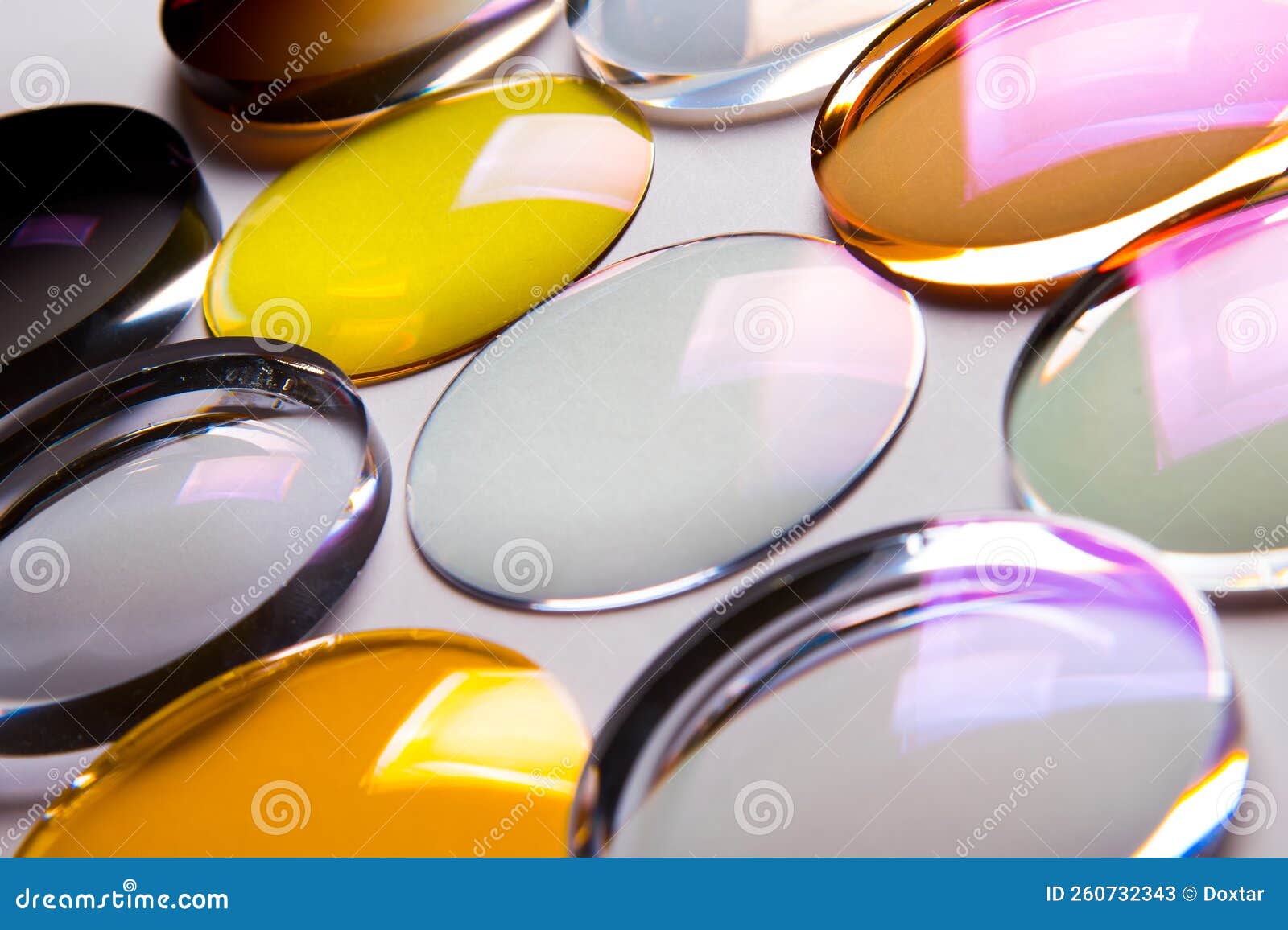 Optical Glass Lens Coating stock image. Image of ophthalmology - 260732343