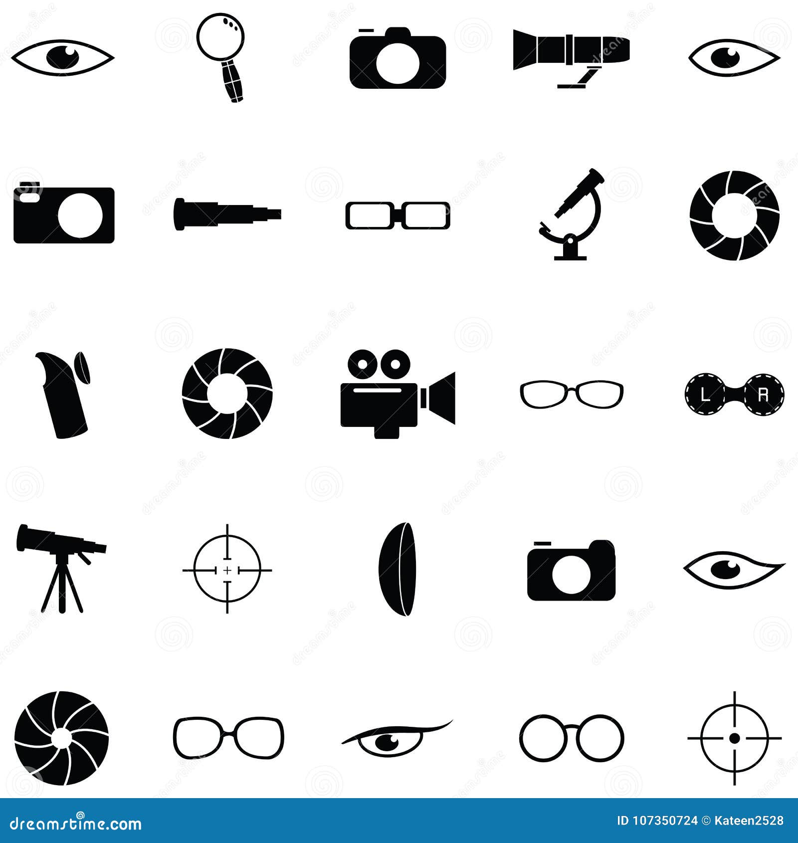 Optical icon set stock vector. Illustration of health - 107350724