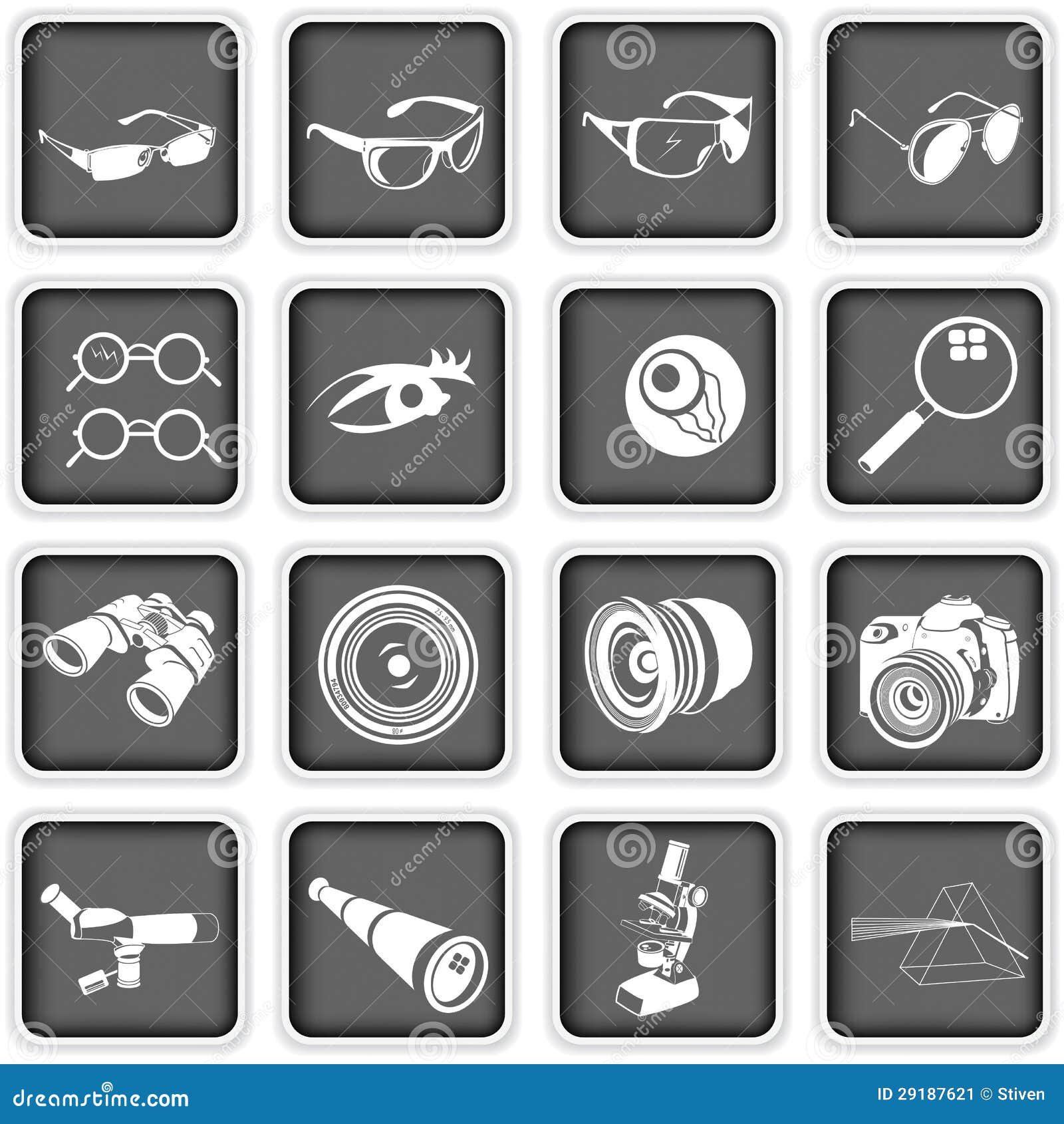 Optical icons stock illustration. Illustration of design - 29187621