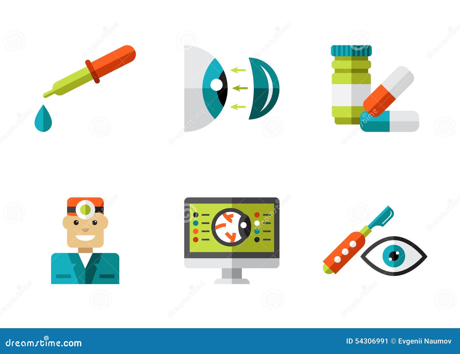 Optical Icons, Ophthalmology Set, Vector Stock Vector - Illustration of ...