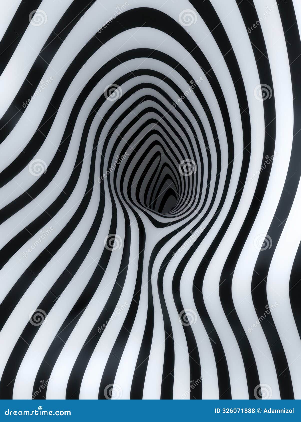 Optical Illusion of Abstract Black and White Tunnel Stock Illustration - Illustration of surreal ...