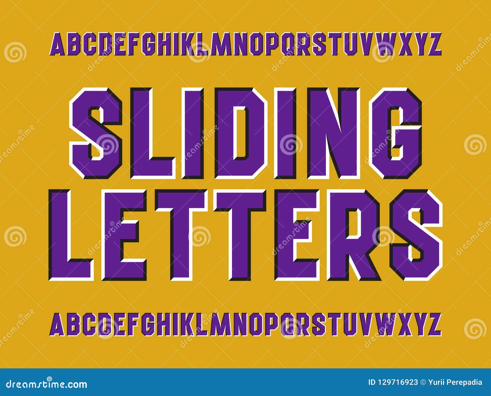 Optical Illusion Alphabet Of Sliding Letters Cartoon Vector ...