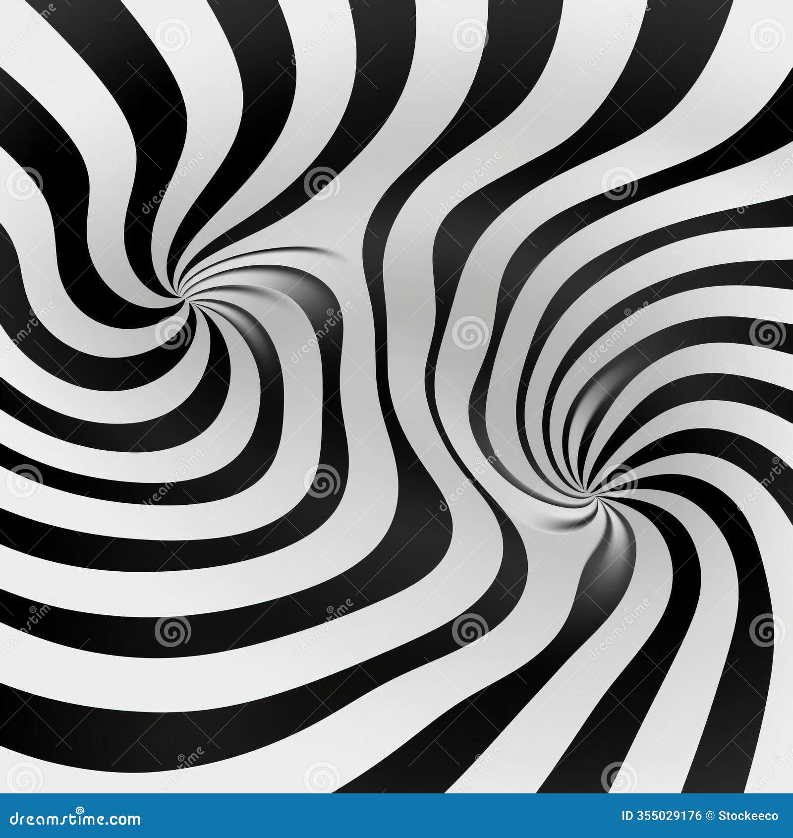 Optical Illusion Art in Black and White Spiral Composition Stock ...