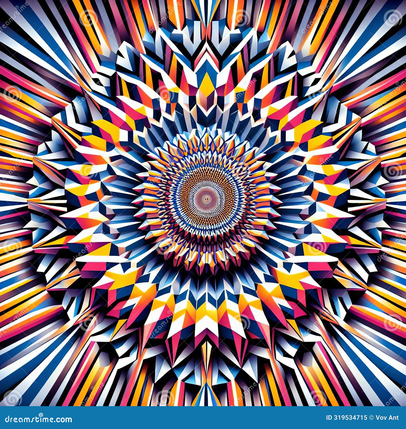 Optical Illusion Art a Mind Bending and Visual Art F Stock Illustration ...