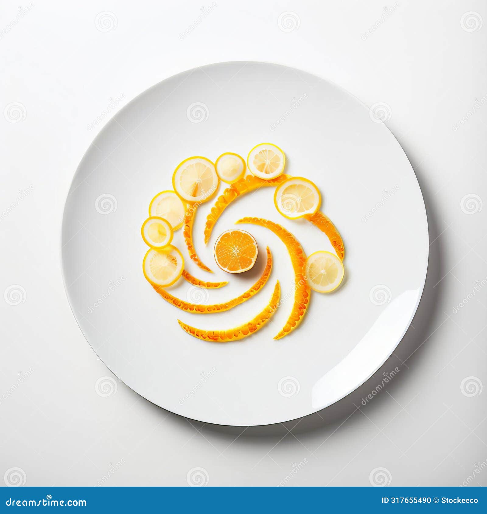 Minimalist Food Optical Illusion Design on White Background Stock ...
