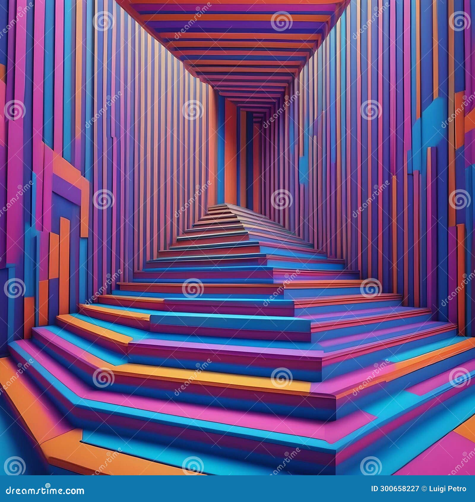 Abstract Optical Illusion in Colour. Stock Illustration - Illustration ...