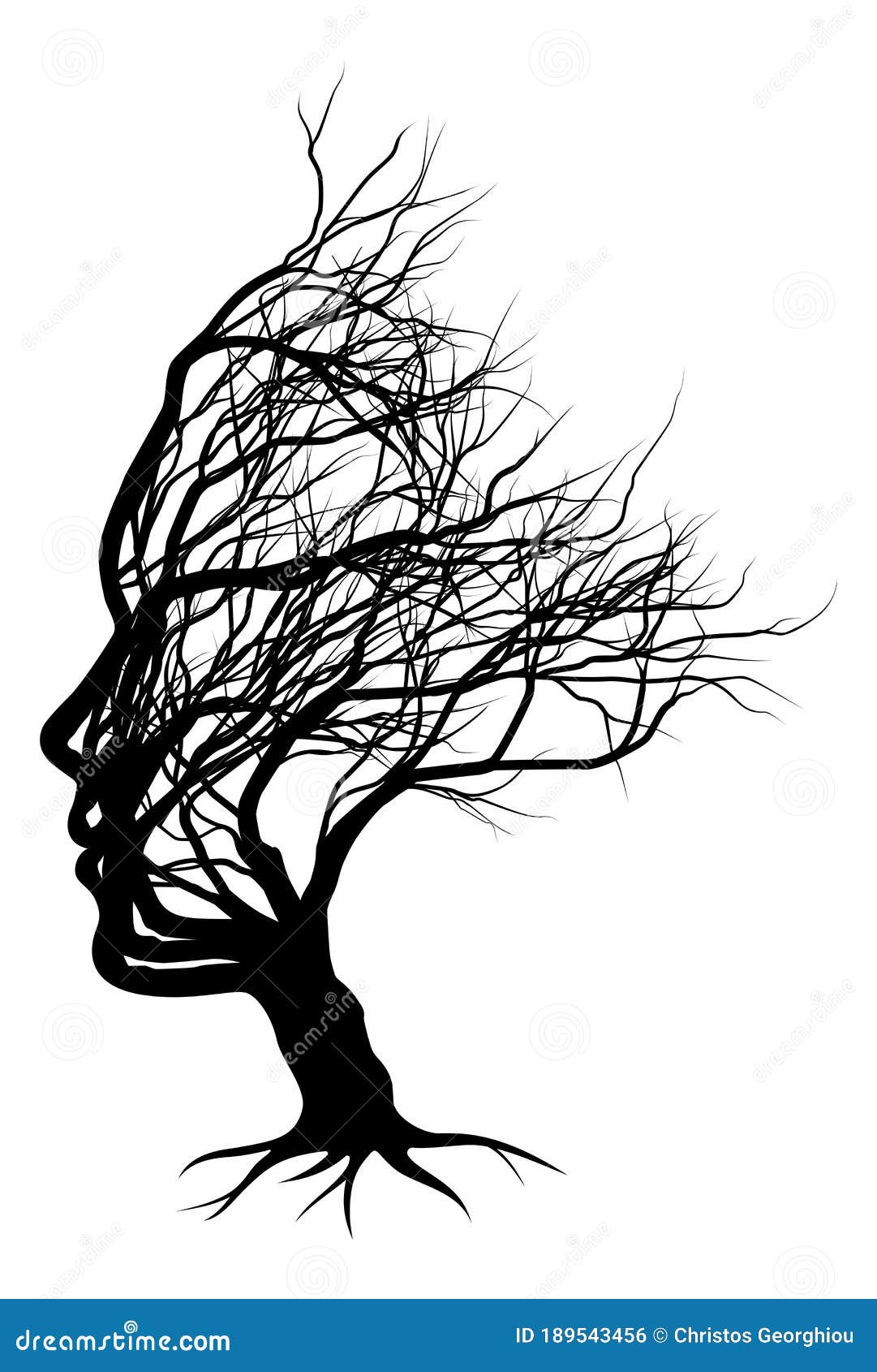 Tree Face Vector Or Color Illustration | CartoonDealer.com #160153566