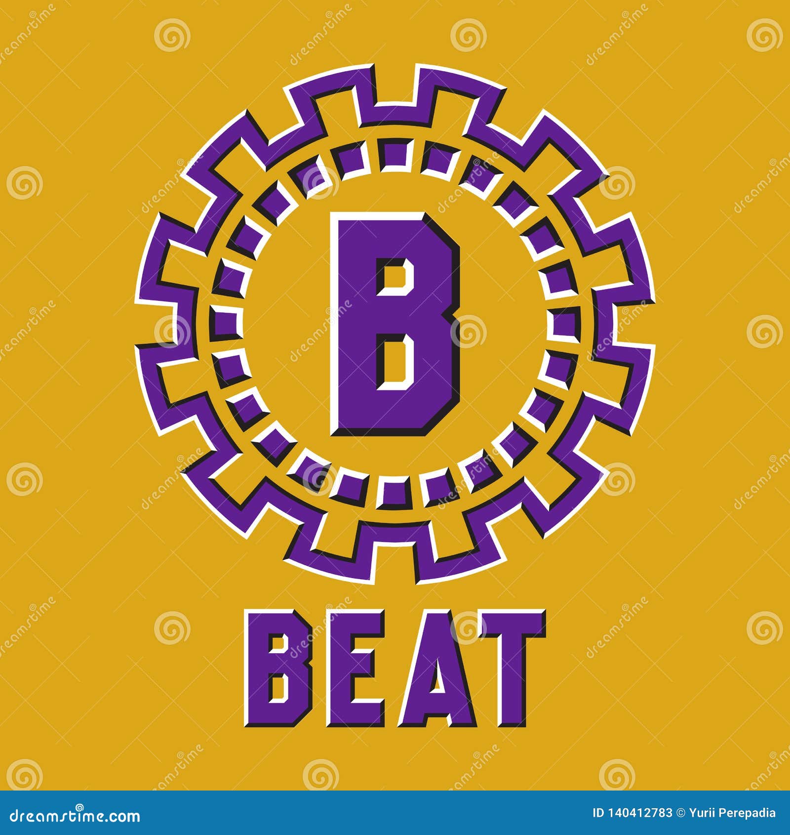 Optical Illusion Beat Logo in Round Moving Frame Stock Vector ...