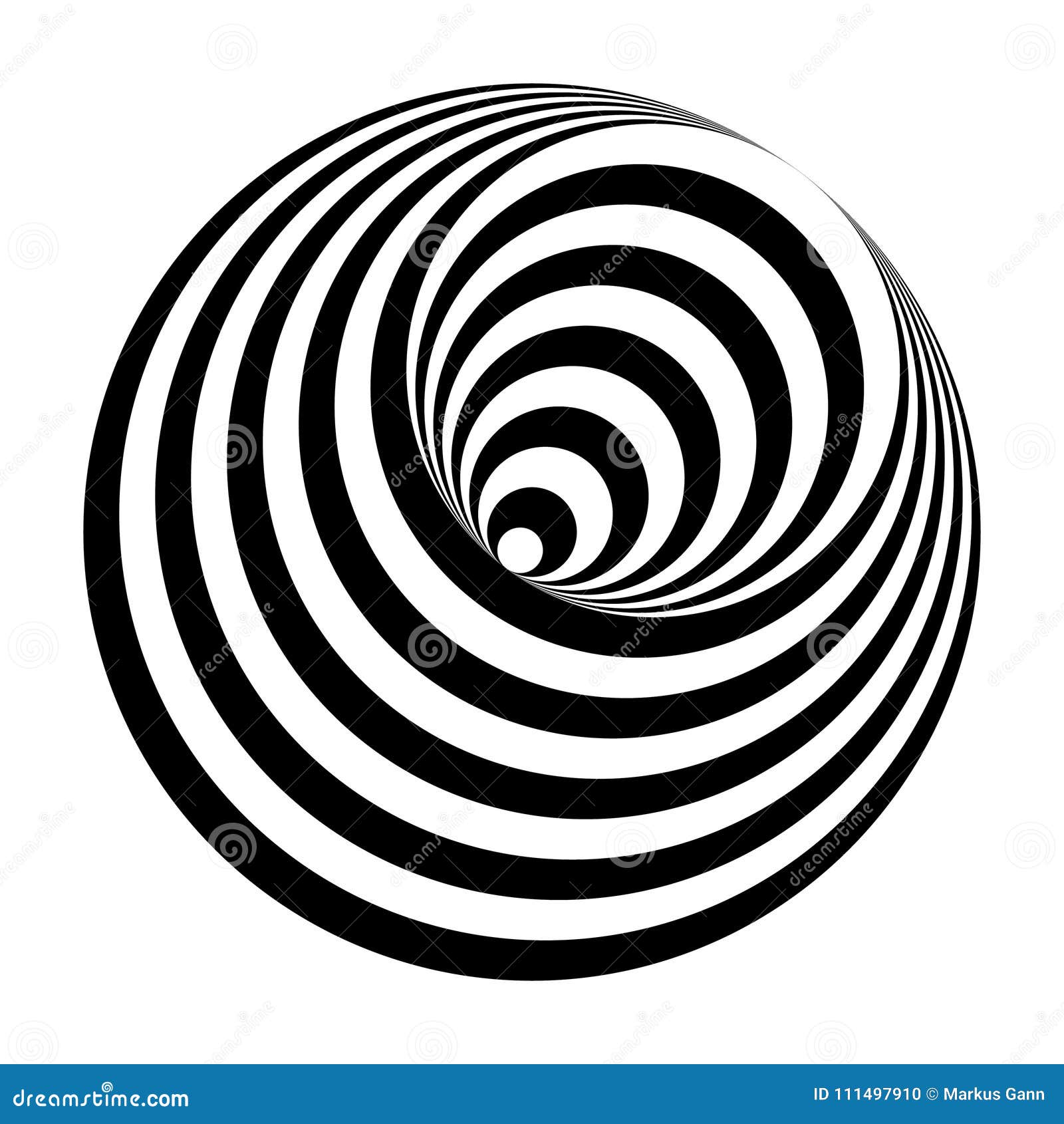 Optical Illusion Black and White Circles Cone Stock Illustration ...