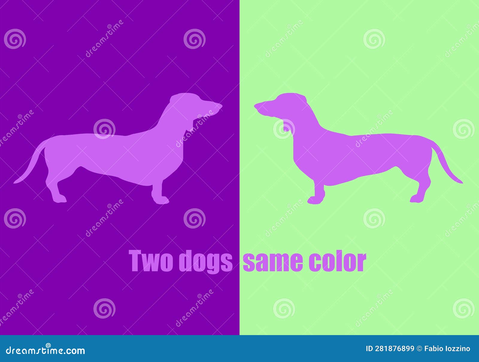 Optical Illusion: Both Dogs Have the Same Color. Illustration Stock ...