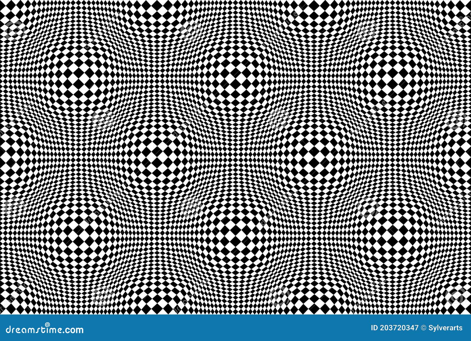 Optical Illusion Checkered Vector Abstract Seamless Background, Black ...