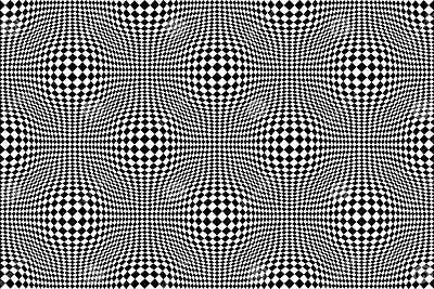 Optical Illusion Checkered Vector Abstract Seamless Background, Black ...