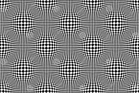 Optical Illusion Checkered Vector Abstract Seamless Background, Black ...
