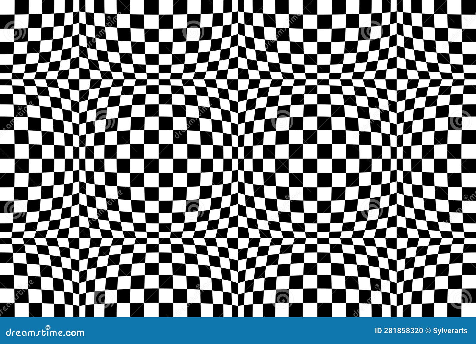 Optical Illusion Checkered Vector Abstract Seamless Background, Black ...
