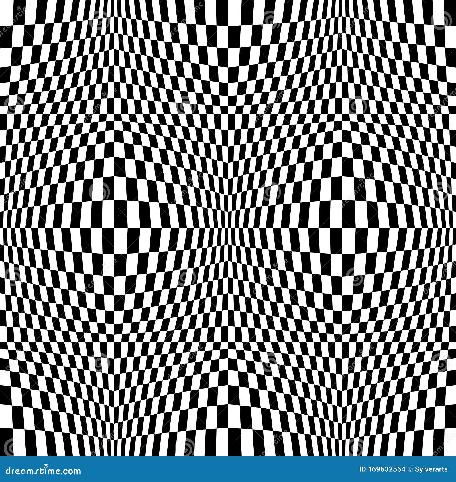Optical Illusion Checkered Vector Abstract Seamless Background, Black ...