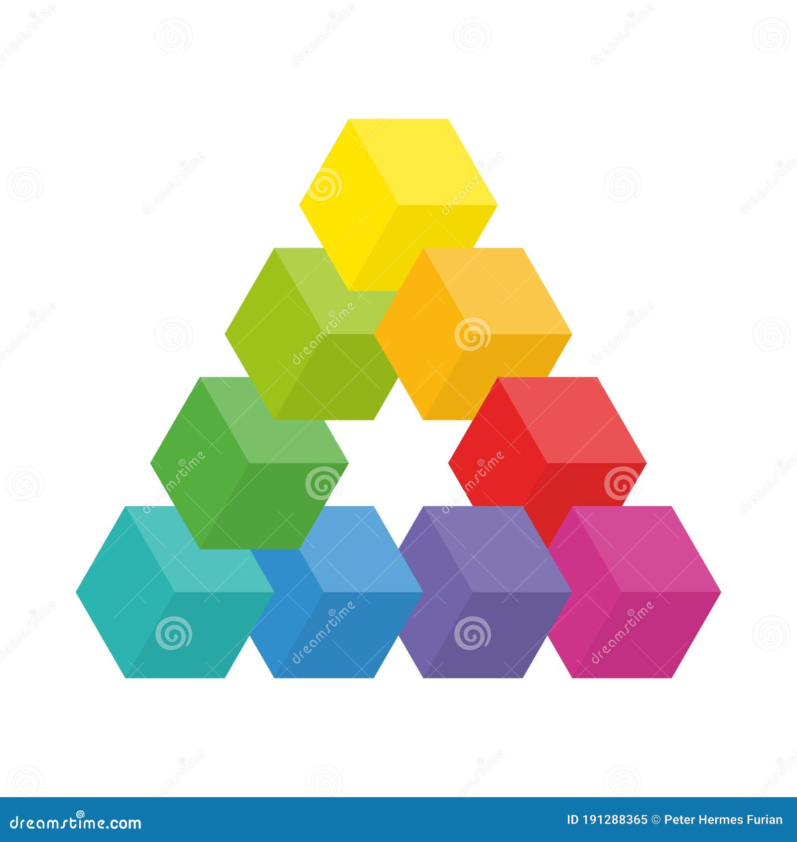 Optical Illusion Color Cubes Reutersvaerd Figure Stock Vector ...